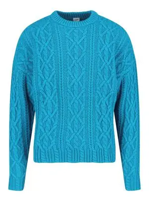 Aspesi Wool Braided Sweater - Light Blue
