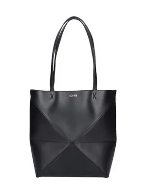 Loewe Puzzle Fold Tote Bag - Black