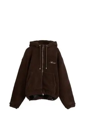 Amiri Bones Fleece Zip Hoodie - Dark Brown