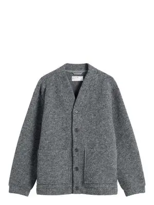 Universal Works Wool Fleece Advance Cardigan - Grey Marl