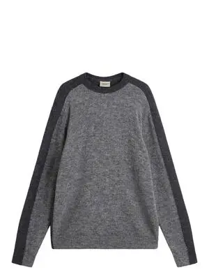 FORET Alpine Contrast Crew Neck Jumper - Grey/dark Grey Melange
