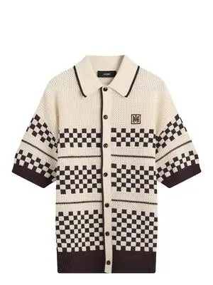Amiri Checkered Mesh Shirt - Alabaster
