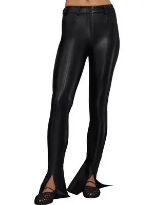 Norma Kamali Spat Vegan Leather Pants - Black