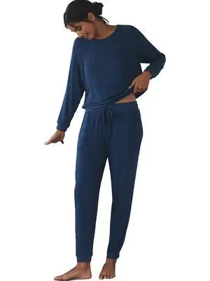 Eberjey Cozy Time Jogger Sweatpants - Navy