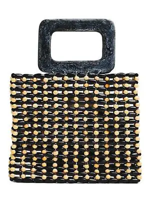 L*Space Chiado Wood Beaded Bag Black