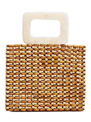 L*Space Chiado Wood Beaded Bag Natural