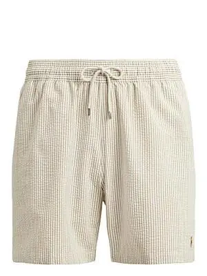 Polo Ralph Lauren Mid-rise Swim Shorts - Coastal Beige Seersucker