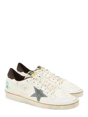 GOLDEN GOOSE Ball Star Low-top Sneakers - White/silver Blue/brown