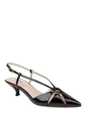L'Agence Adavi Pointed Toe Slingback Pump - Black Patent