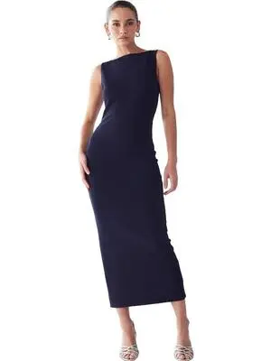 BWLDR Shian Midi Dress - Navy Blue