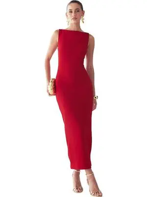 BWLDR Shian Midi Dress Red