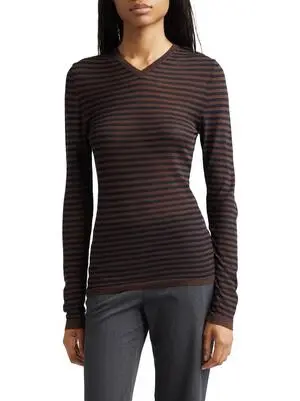 Paloma Wool Iglú Striped Merino Wool Blend Sweater - Brown