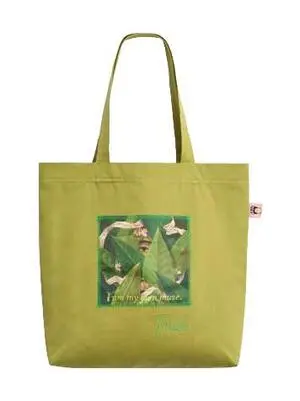 LOST PATTERN I Am My Own Muse Cotton Tote Bag - Avocado Green