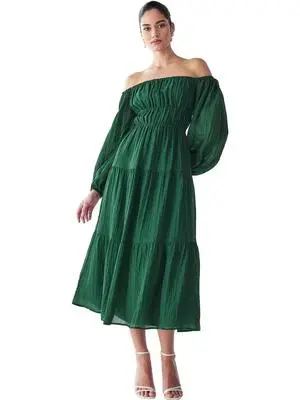 WILLA Burnese Midi Dress - Emerald
