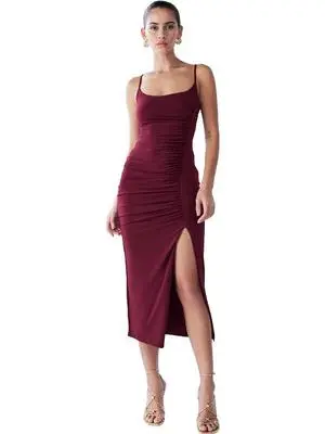 BWLDR Lani Midi Dress - Burgundy