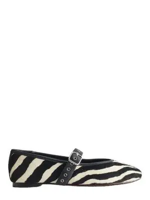 Madewell Remy Mary Jane Flat - True Black Multi Calf Hair