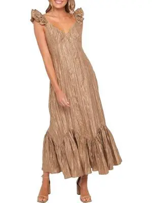 PETAL & PUP Romola Midi Dress - Bronze