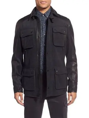 W.R.K Mixed Media Shirt Jacket - Charcoal