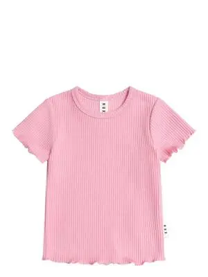 HUXBABY Ribbed Short-sleeve T-shirt - Strawberry