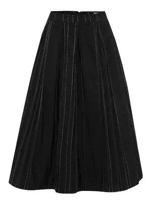 THEO THE LABEL THEO The Label Theia Striped Taffeta Midi Skirt