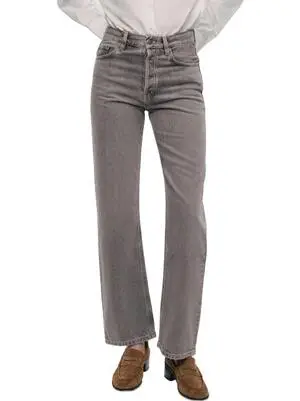 NOCTURNE Washed Straight-leg Jeans - Grey