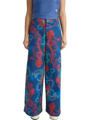FLORENCIA DAVALOS Coco Pant - Blue Embroidery Vine
