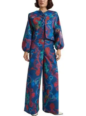 FLORENCIA DAVALOS Coco Pant - Green Garden/brown Floral
