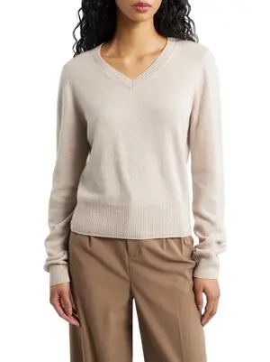 ARTLESS FOREVER Tove V-neck Wool & Cashmere Sweater - Stone