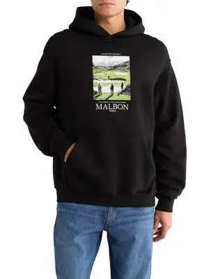 MALBON Fesque Embroidered Lowlands Graphic Hoodie - Black