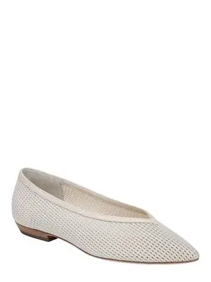 Veronica Beard Bancroft Pointed Toe Flat - Ecru