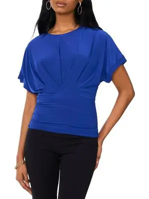Chaus Ruched Knit Top Goddess Blue