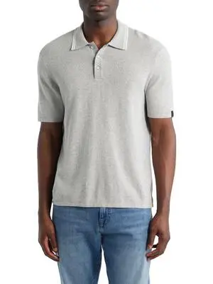 Rag & Bone Harvey Tipped Polo - Heather Grey