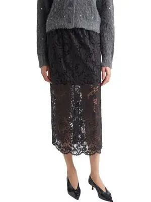 A.L.C. Lydia Lace Pencil Skirt - Black