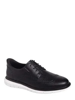 MARC JOSEPH NEW YORK Hill Street Leather Wingtip Oxfords - Black Grainy Leather