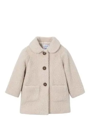 MAYORAL Textured Coat With Patch Pockets - Beige