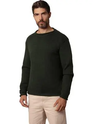 CELTIC & CO. Textured Stitch Crewneck Sweater - Forest