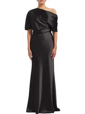 Amsale The Slouch Gown - Black
