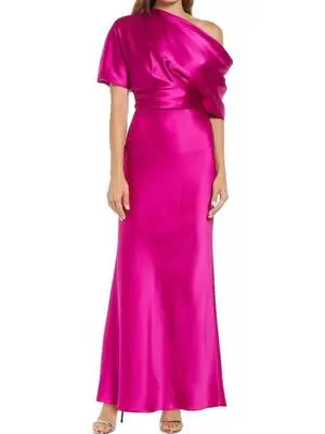 Amsale The Slouch Gown - Fuchsia
