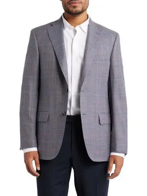 HERITAGE GOLD Regular Fit Glen Check Wool Sport Coat - Light Blue