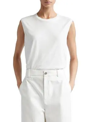 Partow Oliver Modal & Cashmere Tank - White