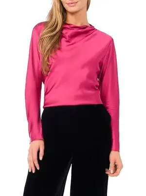Ted Baker London Amy Cowl Neck Satin Top - Sangria