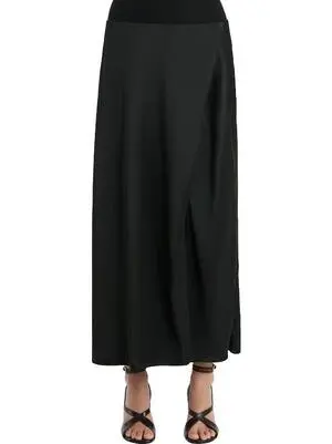 Khaite Demi Satin Midi Skirt - Black