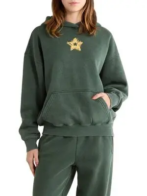 PACSUN Star Graphic Hoodie - Forest Green