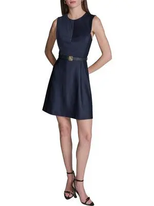 Bcbgmaxazria Sleeveless Belted Minidress - Deep