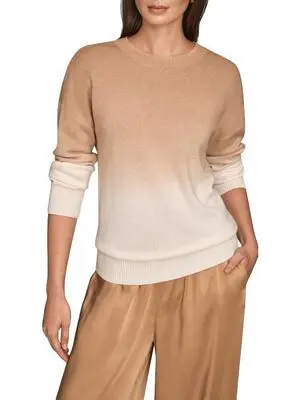 Donna Karan New York Ombré Crewneck Sweater - Cream/fawn