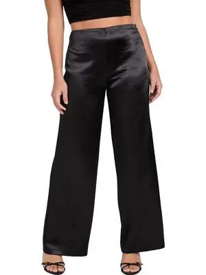 Guess Julie High-waist Satin Pants - Black-black