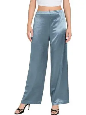 Guess Julie High-waist Satin Pants - Blue