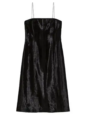 Helmut Lang Sleeveless Faux Pony Midi Dress - Black