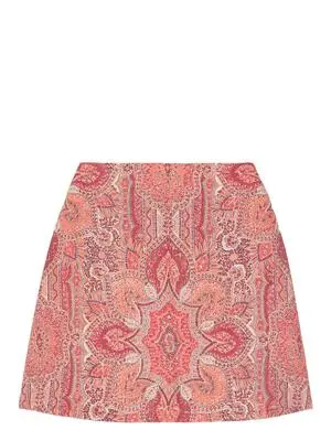 MARTA FERRI Printed Linen Mini Skirt