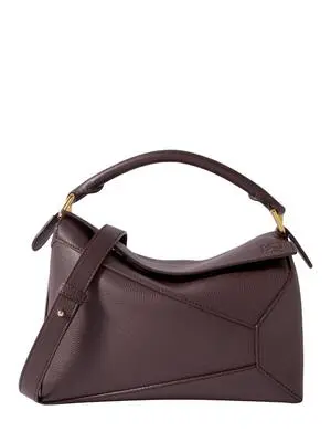 Loewe Puzzle Edge Small Textured-leather Shoulder Bag - Brown